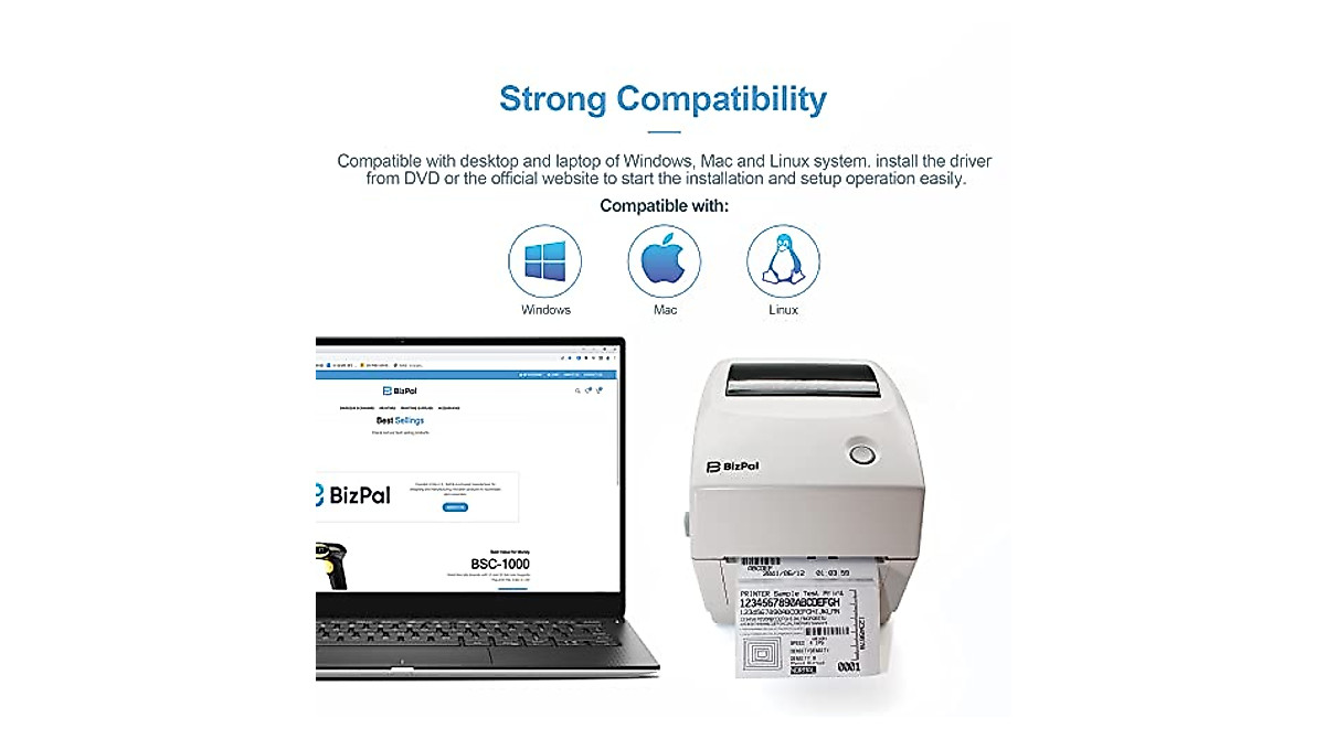 BizPal DTP-1000 High Speed 4x6 Thermal Label Printer