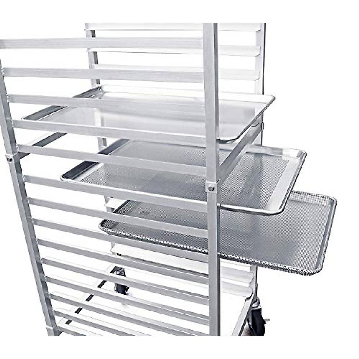 New Star Foodservice 36527 Commercial-Grade Aluminum 20-Tier Sheet Pan/Bun Pan Rack, 26" L x 20" W x 69" H with Brake Wheels