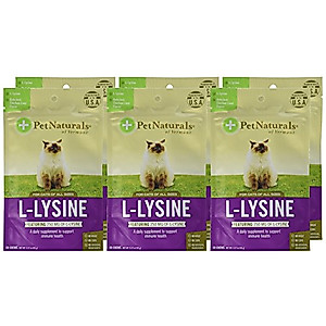 Pet Naturals of Vermont L-Lysine 60 Fun-Shaped Chews for Cats - 6 pack