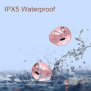 eleror Invisible Wireless Blue Tooth Earbuds Mini Earpiece Small Ear Buds Semi in-Ear Headphone Touch Control for Work, Home, Music, Audiobooks and Podcasts(Ivory)