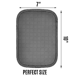 HOMWE Silicone Kitchen Pot Holders with Pockets, 2 Pc Set Trivet, Steam and Heat Resistant Hand and Countertop Protection Hot Pads, Non-Slip Grip potholders, Terrycloth Interior Lining, Black