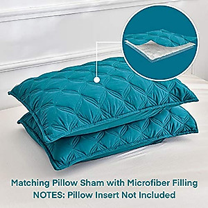 Litanika Queen Size Quilt Bedding Set Teal - Full Lightweight Comforter Bedspreads & Coverlets Turquoise - Bedding Cover Bed Decor All Season - 3 Pieces (1 Quilt, 2 Pillowcases)
