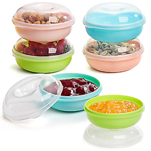 Frcctre 6 Pack Bagel Keeper, Round Bagel Fresh Saver Donut Keeper Holder, Reusable Bagels Storage Container Bagels Fruit Storage Box for Home Kitchen