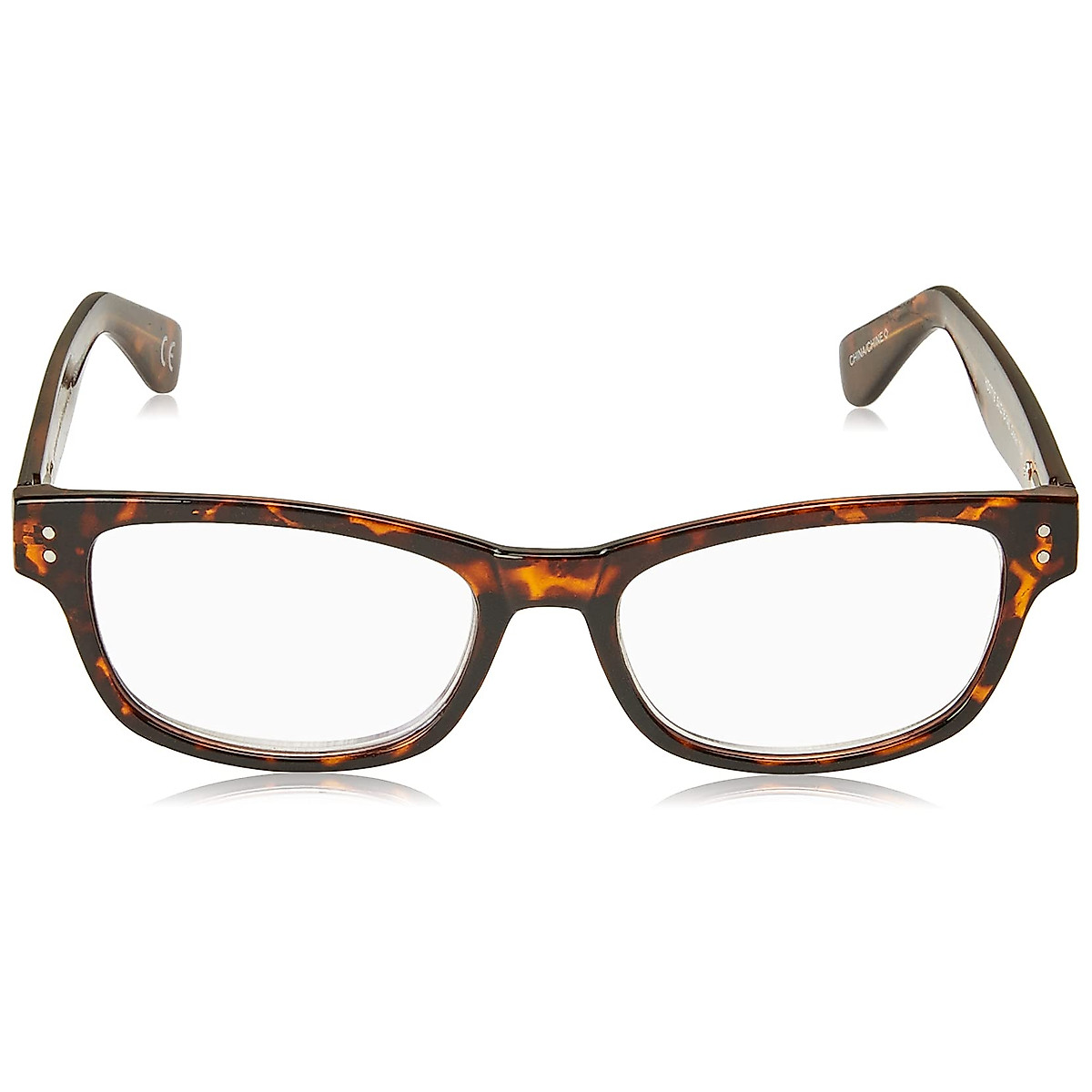 Foster Grant Conan Multifocus Rectangular Reading Glasses, Shiny Tortoise/Transparent, 54 mm + 1.5