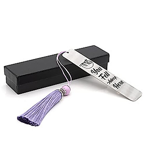 DYJYBMY You Fell Asleep Here, Metal Bookmark, Engraved Bookmark, Teacher Gift, Book Club Gifts, Wedding Party Gift, Gift for Women Men Book Lover Friends Librarian