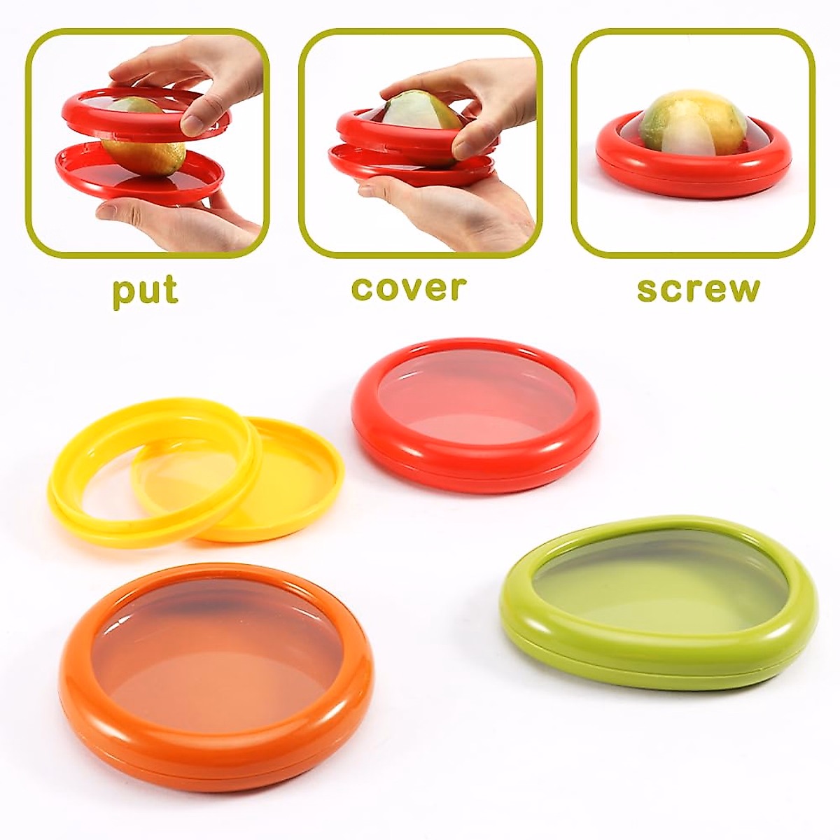 Avocado Saver and Tomato Holder,4PCS Fresh Stretch Pod for Avocado Onion Lemon Tomato Saver,Reusable Avocado Stretch Storage Containers Food Storage Box for Fruit and Vegetable