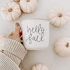 Sweet Water Decor Fall Coffee Mugs | Seasonal 16oz Ceramic Campfire Coffee Cup | Microwave & Dishwasher Safe Autumn Mug Great for Halloween, Pumpkin Spice Lattes & Thanksgiving (Hello Fall)