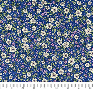 Singer Fabric, 100% Cotton, 5 Pieces Bundle, Purple Floral Field