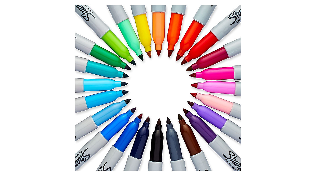 Sharpie Electro Pop Permanent Markers - Vibrant & Waterproof, 24 Pack