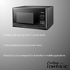 CONTOURE RV Built-In Microwave Oven | Perfect RV Replacement | 900W Power, 10 Power Levels | Easy-Clean Interior | LED Display | Quick-Cook Settings | RV-980B