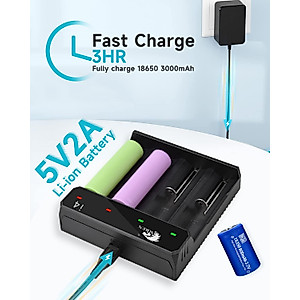 IMREN 26650 21700 Battery Charger, 4Bay 26650 21700 Fast Battery Charger,3.7V Lithium-ion Battery Charger for 18650 18500 18350 17650 17670 17500 20700 21700 26650 Batteries (4 Bay)