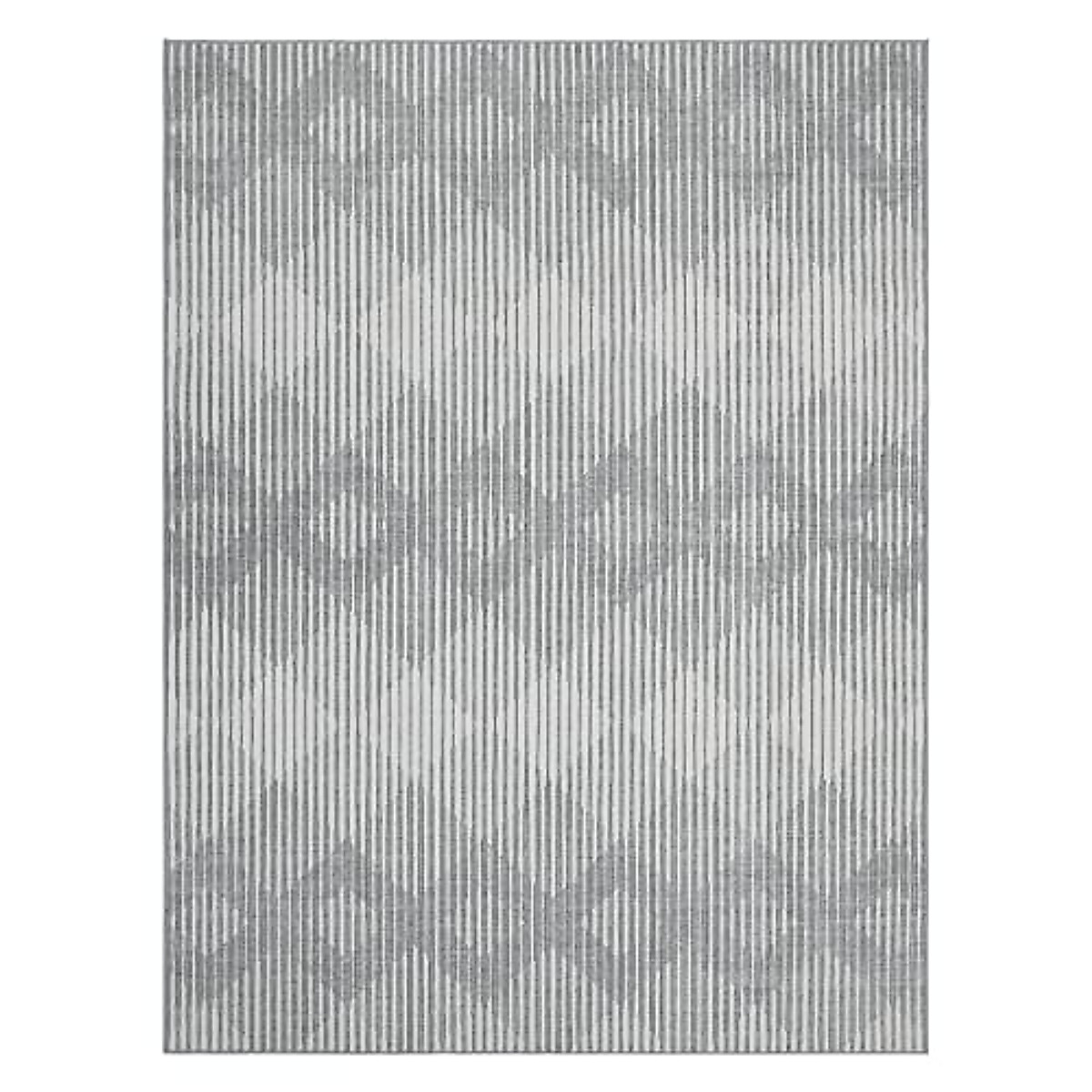 RUGSREAL Large Modern Geometric Thin Flat Area Rug Machine Washable Area Rug Low Pile Contemporary Carpet Non Slip Area Rug for Living Room Bedroom Home Office, 8' x 10' Grey