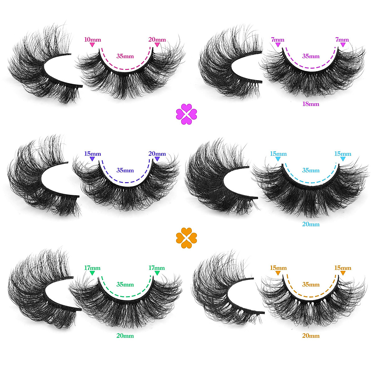 False Eyelashes 24 Pairs Mink Lashes Fluffy Dramatic 6D Volume Fake Eye Lashes that Look Like Extension 6 Styles Strip Full Curly Lashes Bulk By GVEFETIEE
