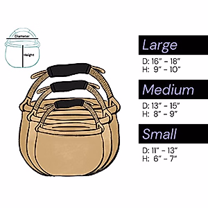Bolga Zaare Market Basket, Handmade in Ghana by Women Artisans, Natural, LARGE/SMALL COMBO (2 baskets)