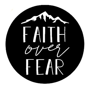 Faith Over Fear Refrigerator Magnet, Cute Round Magnetic Decal for Cars, Locker, Fridge or Mailbox, Inspirational Religious Magnets, 5.5 Inches