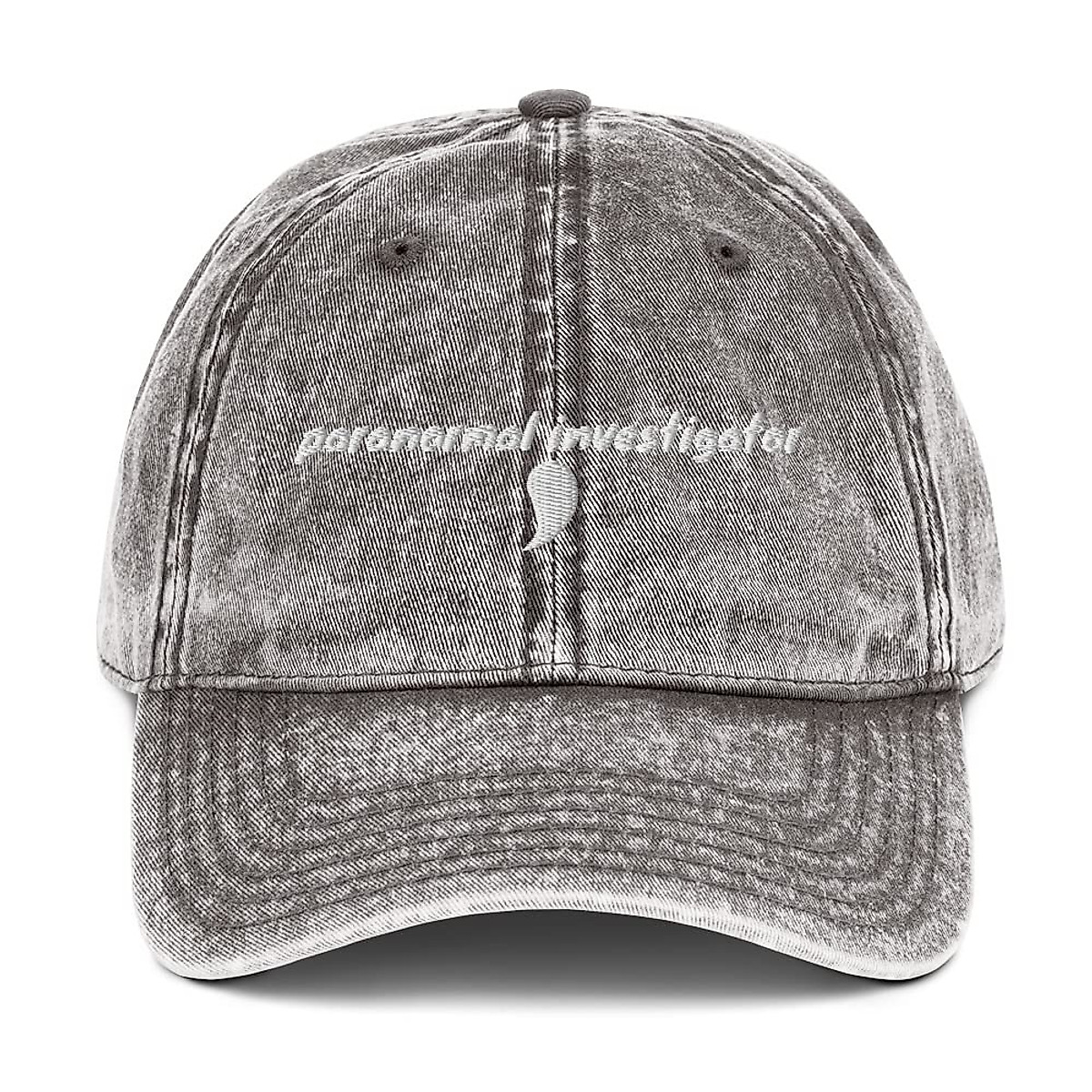 Paranormal Investigator Hat | Ghost Hunting Gear - - Vintage Cap - Hilarious Design Charcoal Grey
