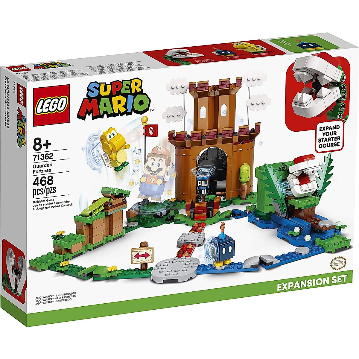 LEGO Super Mario Guarded Fortress Expansion Set 71362 Building Kit; Collectible Playset to Combine with The Super Mario Adventures with Mario Starter Course (71360) Set (468 Pieces)