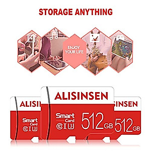 512GB Micro SD Card Class 10 SDXC Memory Card High Speed Flash Cards with Adapter for Android Phones/PC/Computer/Camera