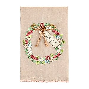 Mud Pie Easter Appliqué Towel, Happy, 21" x 14"