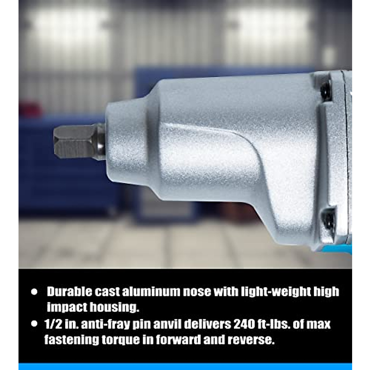 WILD EDGE Impact Wrench Kit, Heavy Duty 1/2 Inch Drive Corded Impact Gun, 7.5 Amp Max Torque 240 Ft-lbs & 2700 IPM, 4 Impact Sockets with Pin Anvil