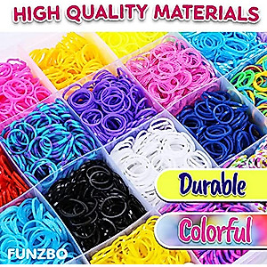 FUNZBO Rubber Band Bracelet Kit - Loom Bracelet Making Kit, Rubber Bands for Bracelets, Loom Bands Kit, Arts and Crafts Supplies, Crafts for Kids Age 4-8, Crafts for Girls Ages 6-8, 8-12 (Medium)