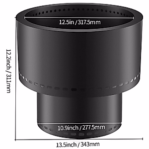 VEVOR Smokeless Fire Pit, Carbon Steel Stove Bonfire, Large 13.5 inch Diameter Wood Burning Fire Pit, Outdoor Stove Bonfire Fire Pit, Portable Smokeless Fire Bowl for Picnic Camping Backyard Black