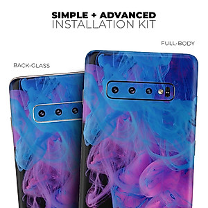 DesignSkinz Glowing Pink and Blue CloudSwirl Protective Vinyl Decal Wrap Skin Cover Compatible with The Samsung Galaxy S20 (Screen Trim & Back Glass Skin)