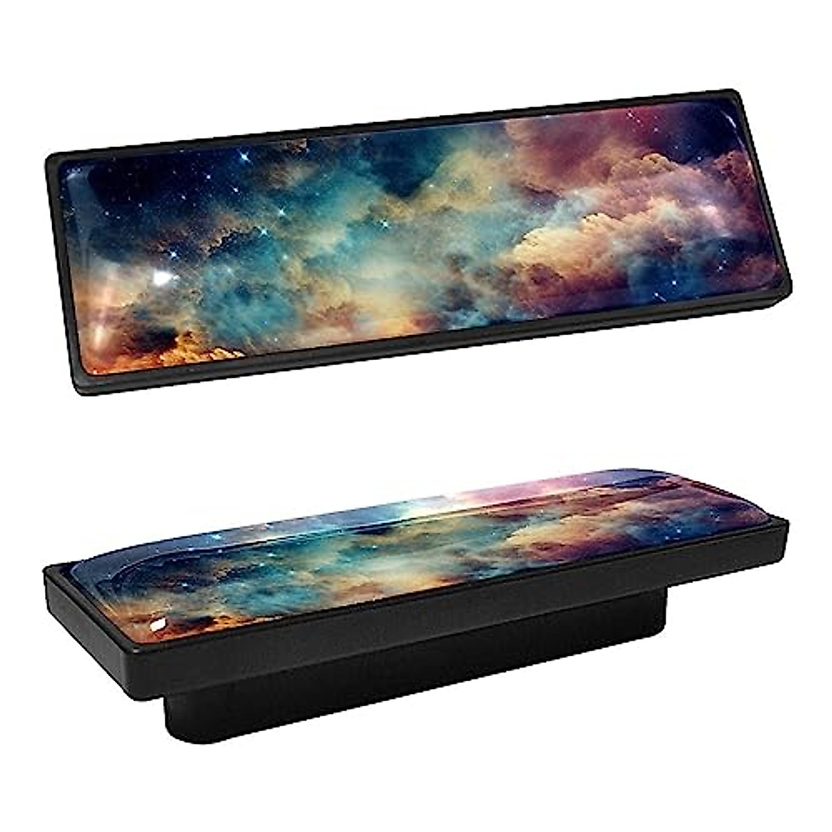 4 Pack 3.6In Double Holes Handles Pulls, Galaxy Planet Print Decorative Kitchen Cabinet Dresser Drawer Closet Cupboard Door Handles Pulls for Home Bedroom Bathroom