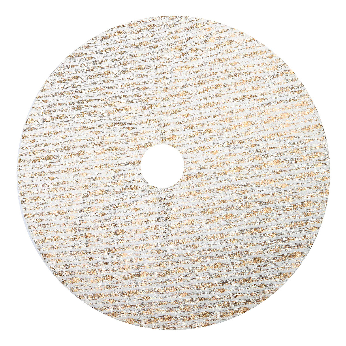 SARO LIFESTYLE Foil Print Faux Fur Christmas Tree Skirt