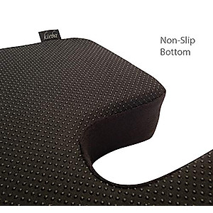 Kieba Coccyx Seat Cushion, Cool Gel Memory Foam Large Orthopedic Tailbone Pillow for Sciatica, Back, and Tailbone Pain (Black)