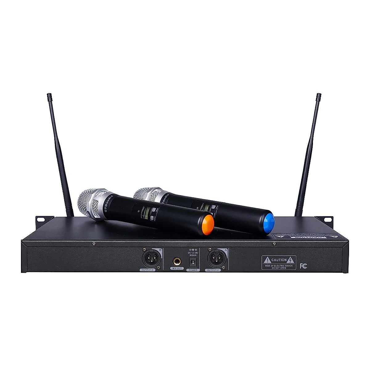 GTD Audio 2x800 Adjustable Frequency UHF True Diversity Wireless Handheld Microphone Mic System Ideal for Church, Karaoke, Dj Party, Range 400 ft