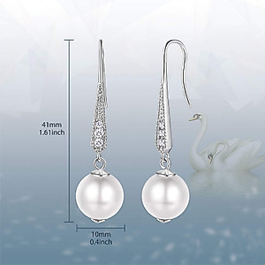MISSLAN Pearl Earrings 925 Sterling Silver Drop Dangle Earrings for Women Jewelry for Her Women Mother Wife