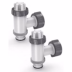 POOLHACKER Plunger Valve, Pool Parts Accessories, Shut Off Valve for Above Ground Pool, Replacement Plunging Assembly for Pool Filter Pump (2 Pack)