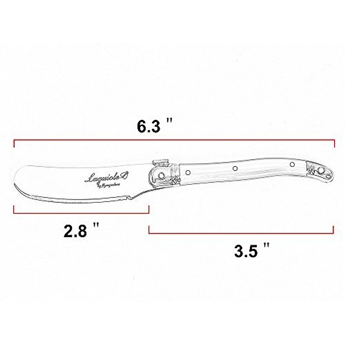 Laguiole By FlyingColors Cheese Knife Butter Spreaders Knife Set. Stainless Steel, White Color Handle, 6 Pieces