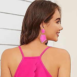 KELMALL Geometric Transparent Resin Statement Earrings for Women Exaggerated Vintage Irregular Drop Dangle Earrings