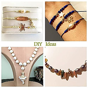 Beadthoven 100pcs 7-10mm Natural Oval Freshwater Pearl Beads 1.8mm Big Large Hole Rice Shape Pearls for Leather Cord Beading Jewelry Making DIY Crafts (White)