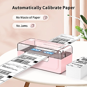 JADENS Bluetooth Thermal Label Printer 4x6, Pink Wireless Shipping Label Printer for Small Business & Packages, Compatible with iOS, Android, Mac, Windows, Amazon, Etsy, Ebay, Shopify