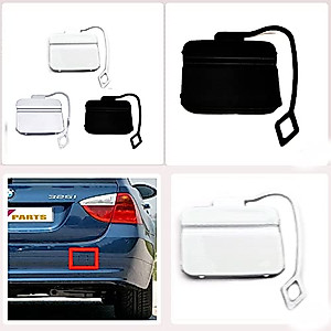 Trimla Rear Tow Cover Replacement for 05-08 BMW 3 Series E90 Sedan E91 Wagon 320i 320d 328i 325i 330i 330d 330xi 335i 51127187542 (White)