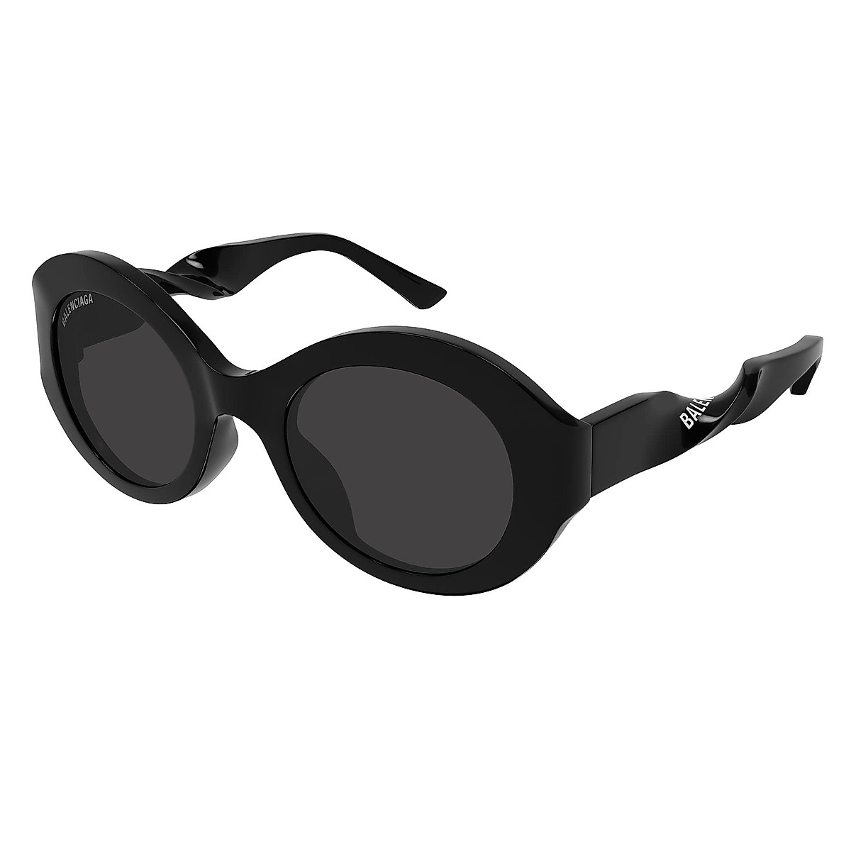 Balenciaga Women's Twist Round Sunglasses, Shiny Black, One Size