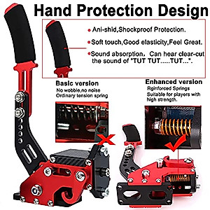 Obokidlyamor [Upgrade 4th GEN 3-IN-1 USB Handbrake Support T300RS/T300 Ferrari Compatible with PS5/PS4 + PC For Simracing Game Sim Rig with Clamp (For T300RS/T300/PS4/PS5 -Only Handbrake, Red)