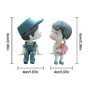 Car Interior Ornament - Cute Couple Car Decoration, Cartoon Couple Doll Couple Figurines, Mini Auto Interior Dashboard Accessories, for Women Girls Gifts