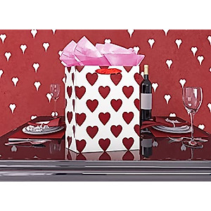 FaCraft Valentines Day Gift Bag 13" Large Valentines Gift Bags with Handles for Kids Heart Gift Bag for Girlfriend Boyfriend Anniversary Wedding Bridal Shower with Wrapping Tissue Paper for Men Him