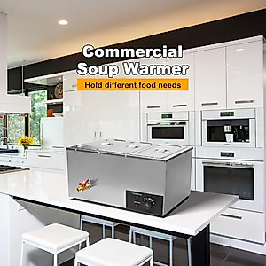 Steam Table Food Warmer - Steam Table 3-Pan Countertop Steamer,Stainless Steel 86-185°F Temp Control Food Warmers for Catering Restaurants Entertaining Parties