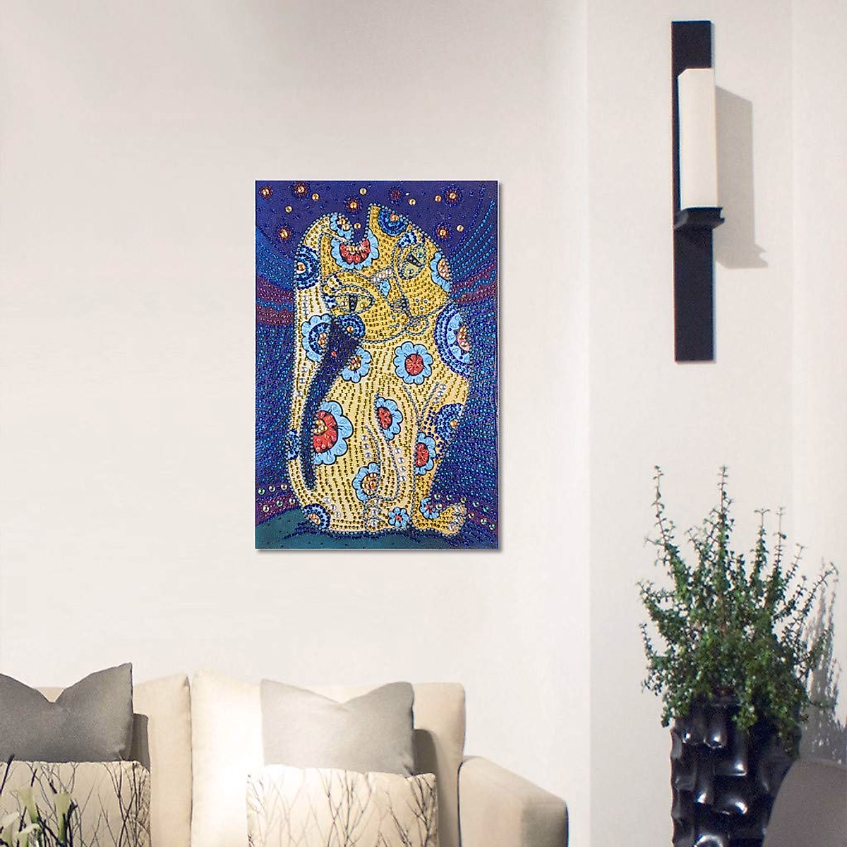 HAPPIShare Oil Painting Paint by Cat, Butterfly, Animal Kit for Kids Adults Students Beginner DIY Canvas Painting by Numbers Acrylic Oil Painting Arts Craft for Home Wall Decoration