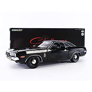 1970 Challenger R/T 426 HEMI The Black Ghost Black with White Tail Stripe 1/18 Diecast Model Car by Greenlight 13614