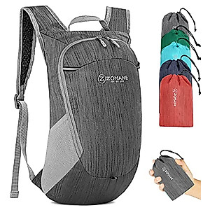 ZOMAKE Ultra Lightweight Packable Backpack 18L - Small Foldable Hiking Backpacks Water Resistant Folding Daypack for Travel(Black)
