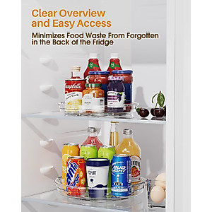 LAMU 2 Pack Lazy Susan Organizer 9.25 inch Turntable for Cabinet, Small Spice Organization for Cabinet, Kitchen, Pantry, Table Top, Fridge, Countertop, Medicine Cabinet Organizer, Clear