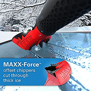 Mallory 14186ML Maxx-Force 52” Extendable Snowbrush and Ice Scraper Crossover Snow Tool, Red