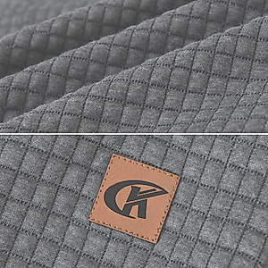 Satankud Mens Pullover Hoodie Long Sleeve Hooded Sweatshirt Casual Hoodies Square Pattern (Dark Grey, M)