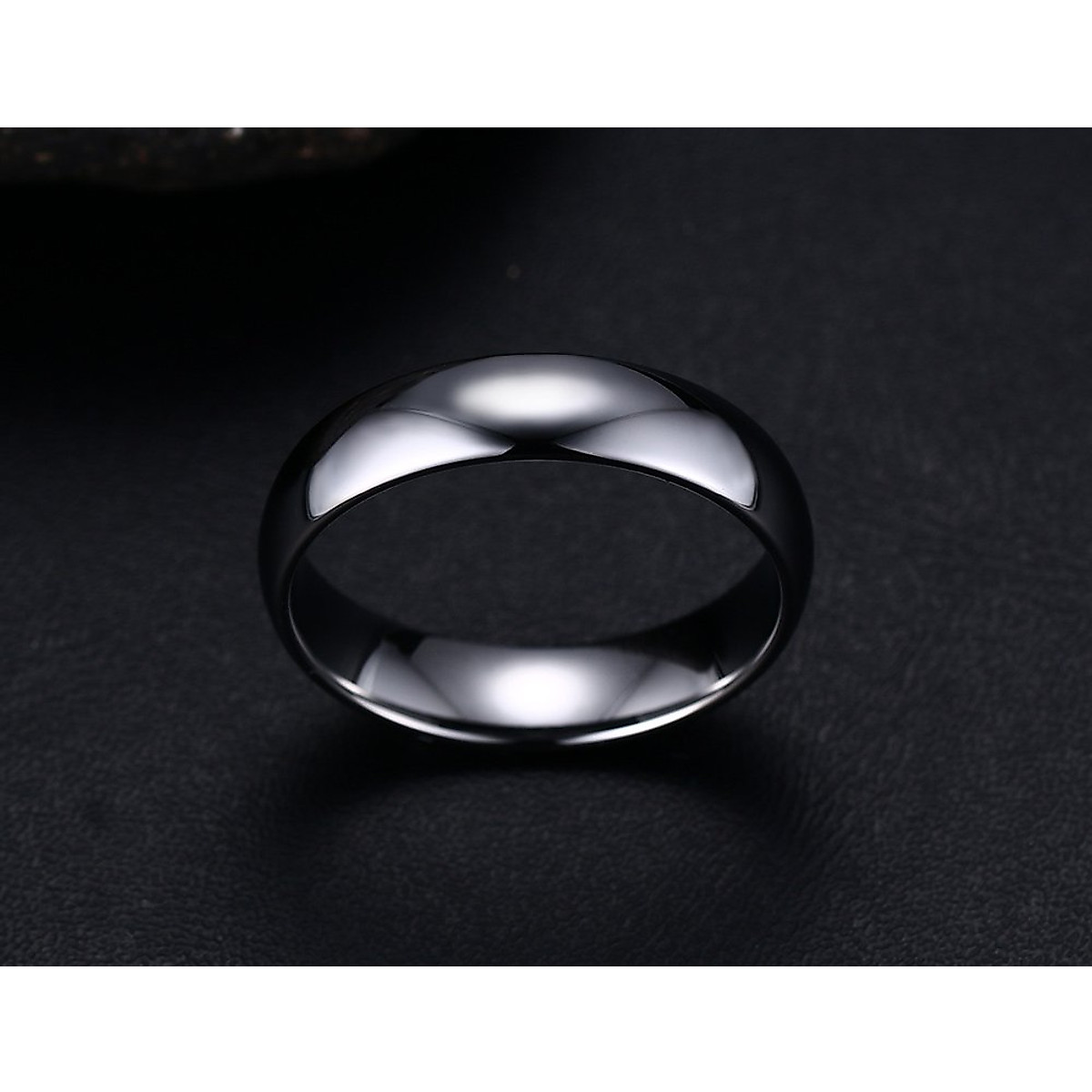 Mealguet Jewelry Free Engraving-Personalized His Hers Domed Plain Simple Tungsten Carbide Wedding Promise Engagement Ring Bands,6mm